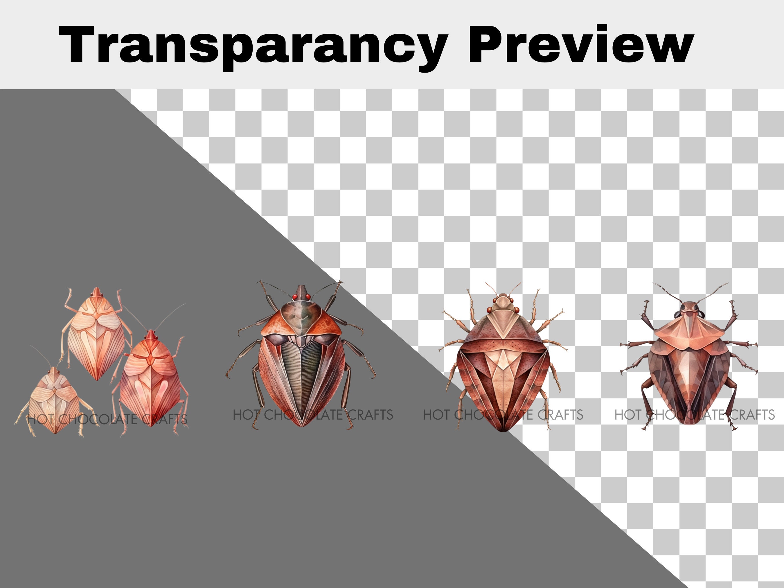 14 Stinkbugs Clipart PNG Sublimation Bundle Commercial Use Graphics ...