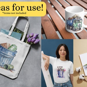 36 Garbage Trash Watercolor Clipart PNG Sublimation Bundle Commercial ...