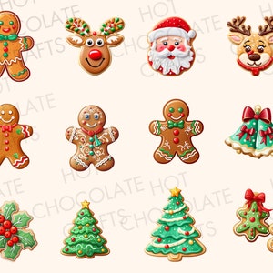 22 Christmas Sugar Cookies Clipart Sublimation Bundle PNG Commercial ...