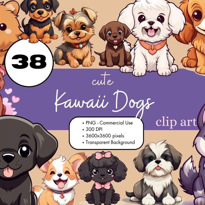 Cute Kawaii Dogs - Etsy