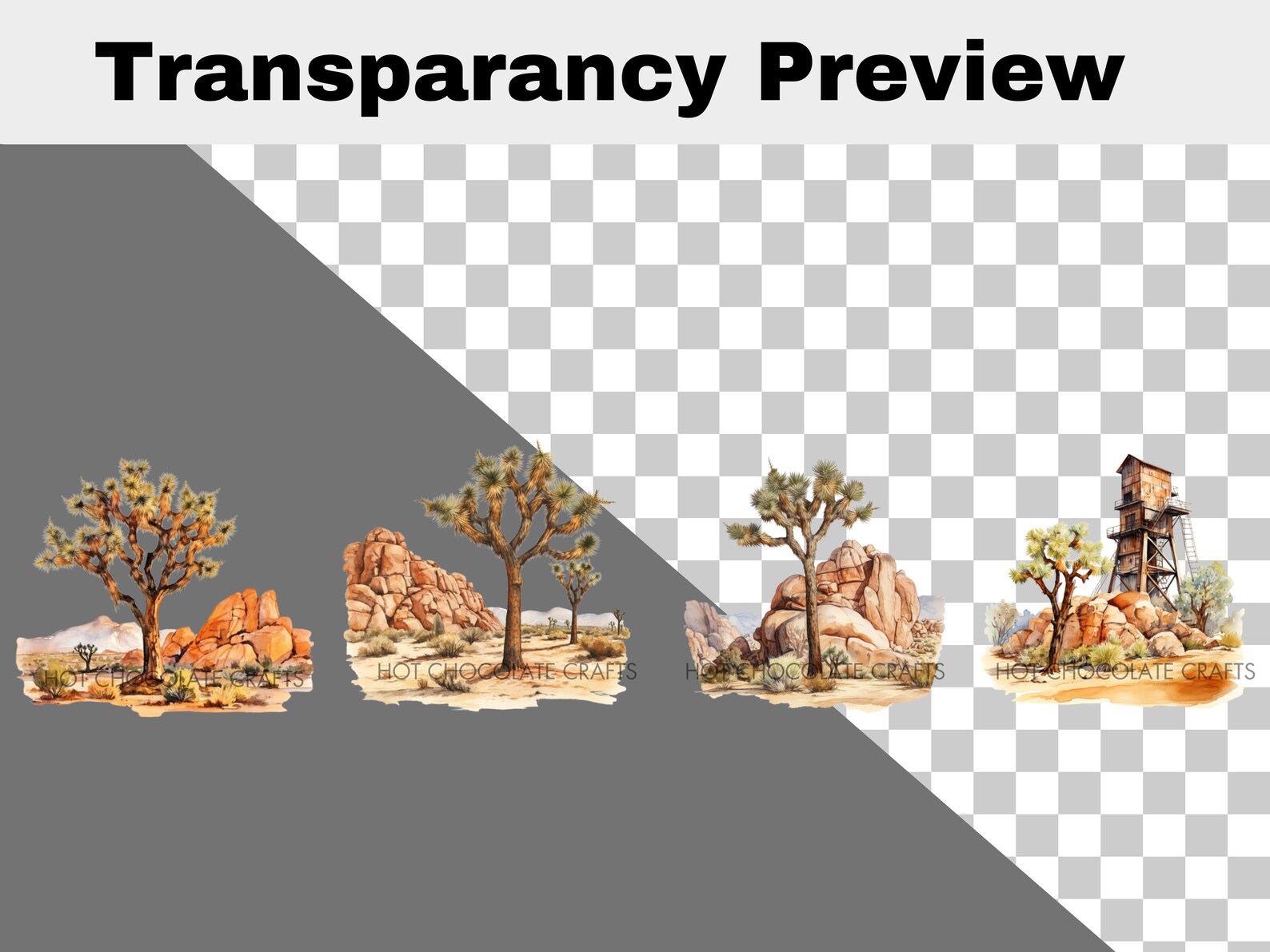 33 Joshua Trees Watercolor Clipart Sublimation Bundle PNG Commercial ...