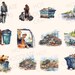 36 Garbage Trash Watercolor Clipart PNG Sublimation Bundle Commercial ...