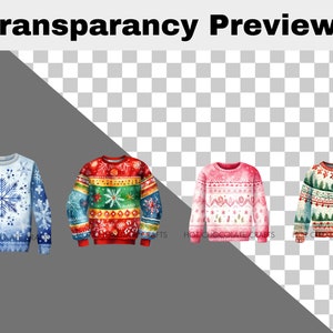 20 Ugly Christmas Sweater Clipart Bundle, Clothing PNG Sublimation ...