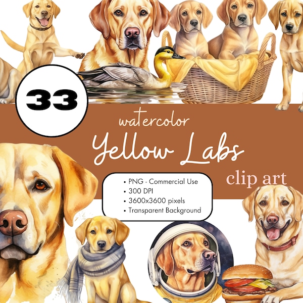 Yellow Lab Watercolor - Etsy