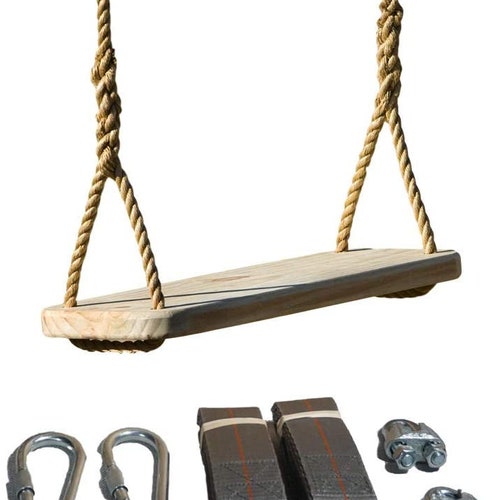 Classic Tree Swing/wood Tree Swing/ Tree Swing With 12' - Etsy