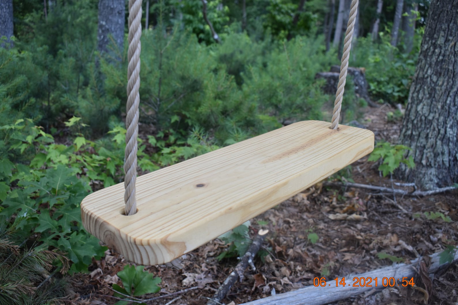 Classic Tree Swing/wood Tree Swing/ Tree Swing With 12' | Etsy