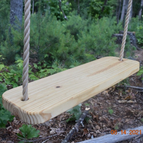 Classic Tree Swing/wood Tree Swing/ Tree Swing With 12' | Etsy