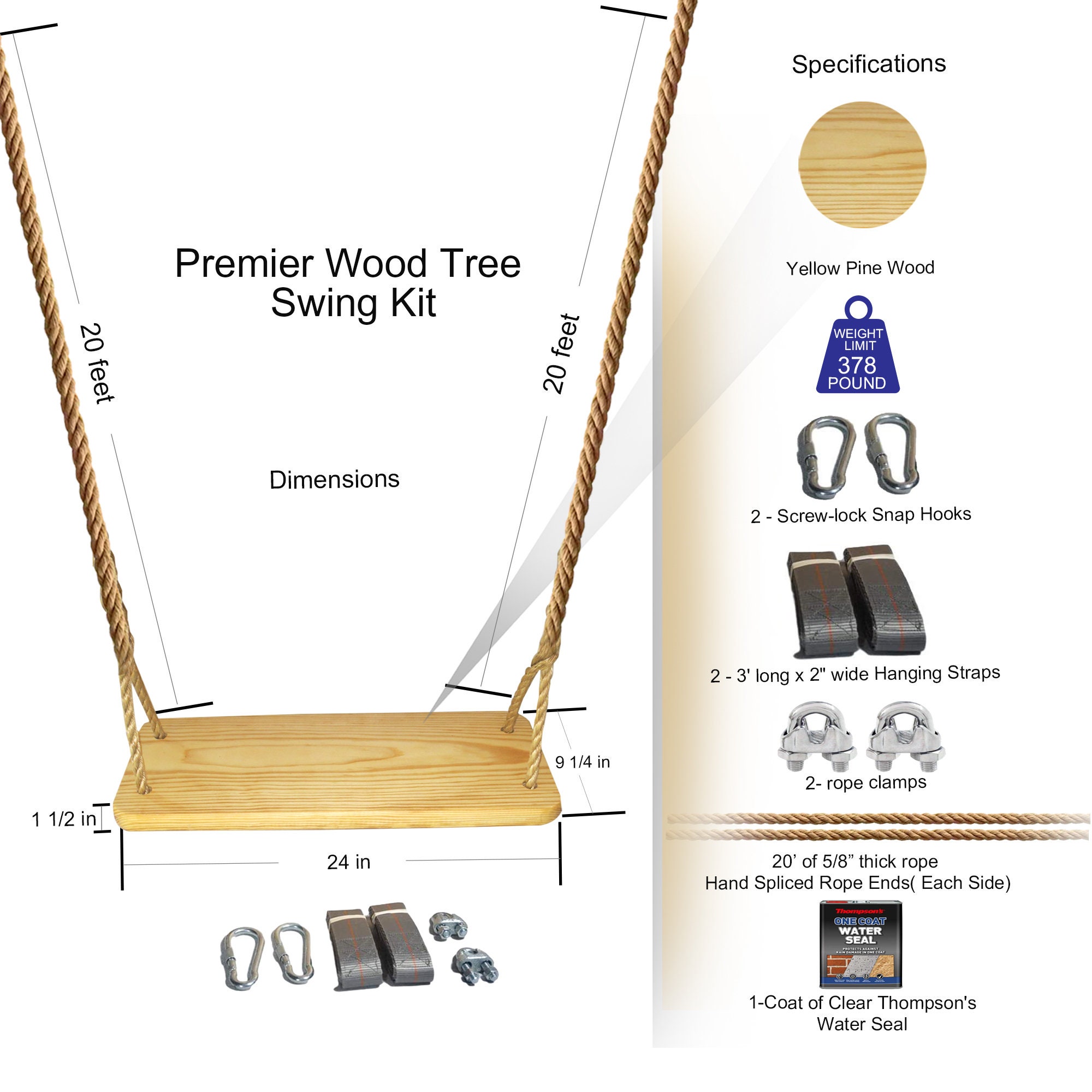 Premier Wood Tree Swing Kit - Etsy Canada