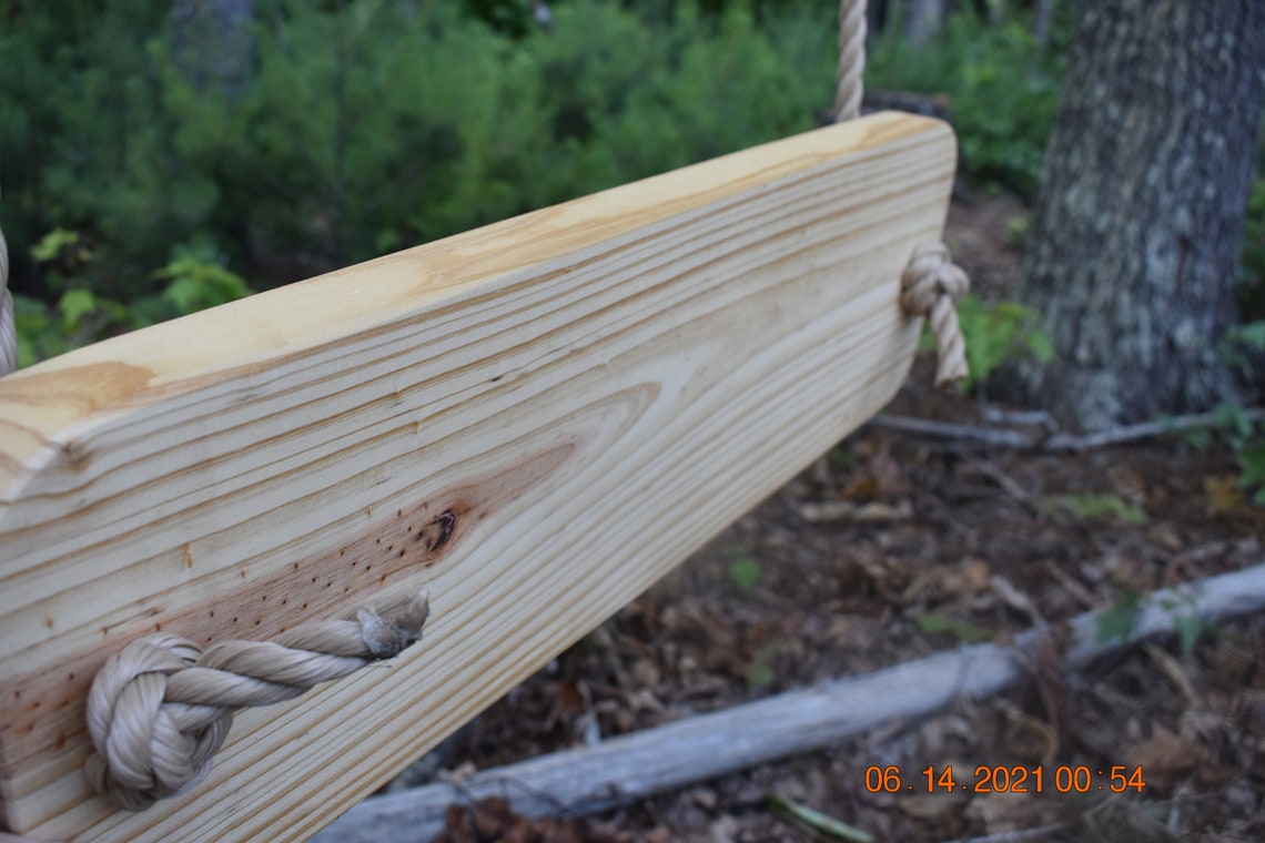 Classic Tree Swing/wood Tree Swing/ Tree Swing With 12' | Etsy