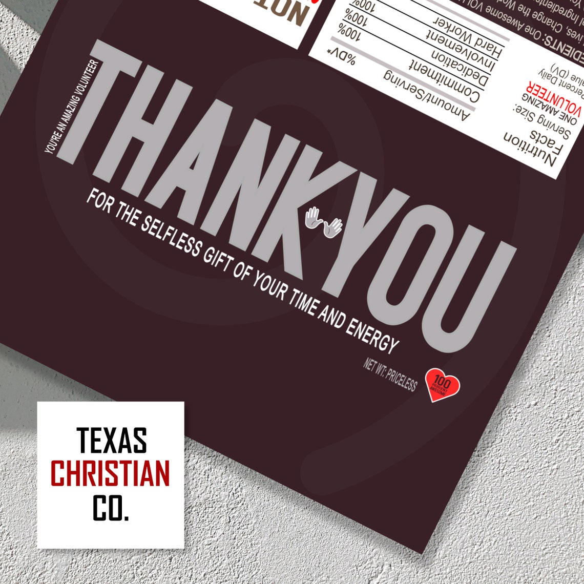 VOLUNTEER APPRECIATION GIFT Printable Candy Bar Wrappers - Etsy