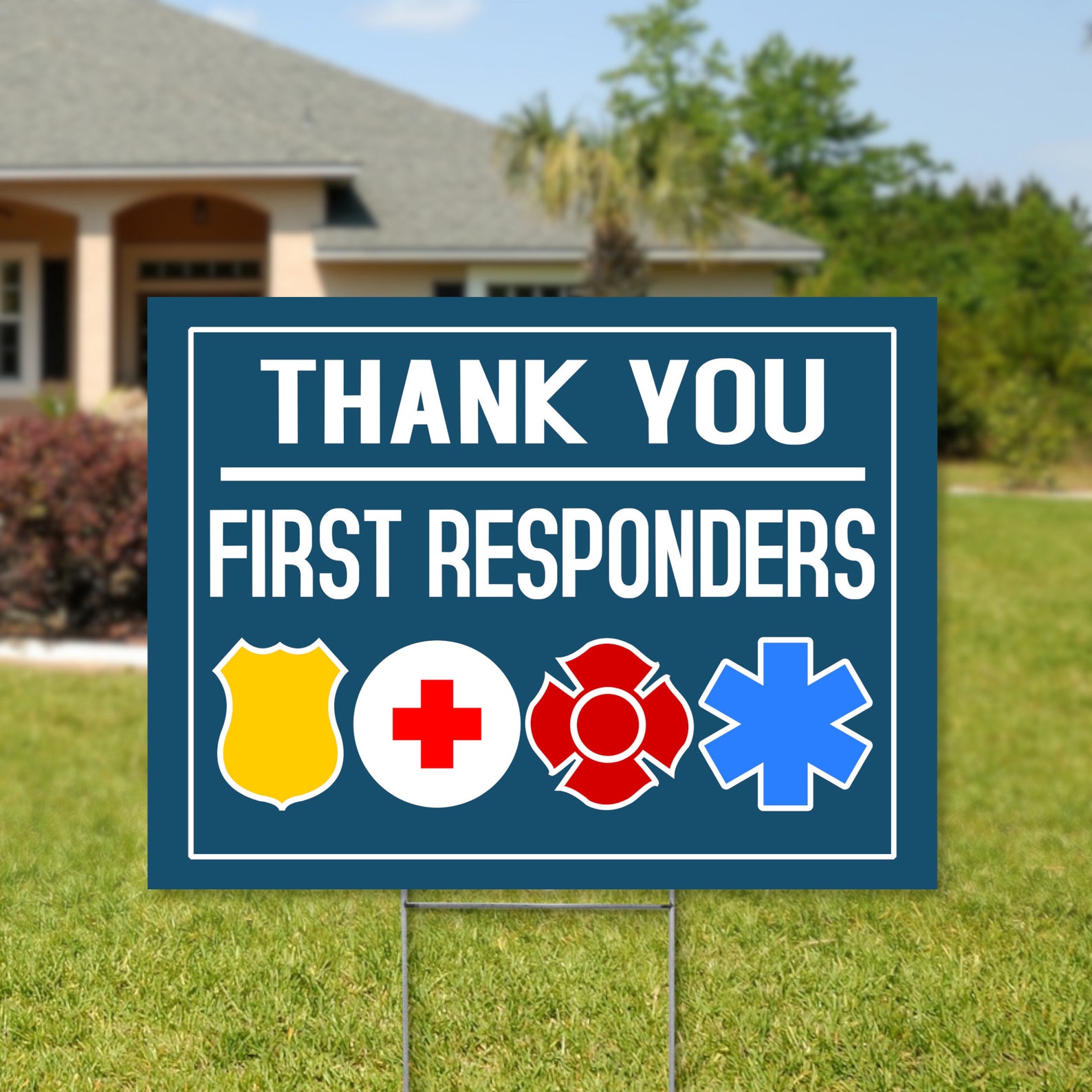 18" X 24" Thank You First Responders Yard Sign . First Responders Yard ...
