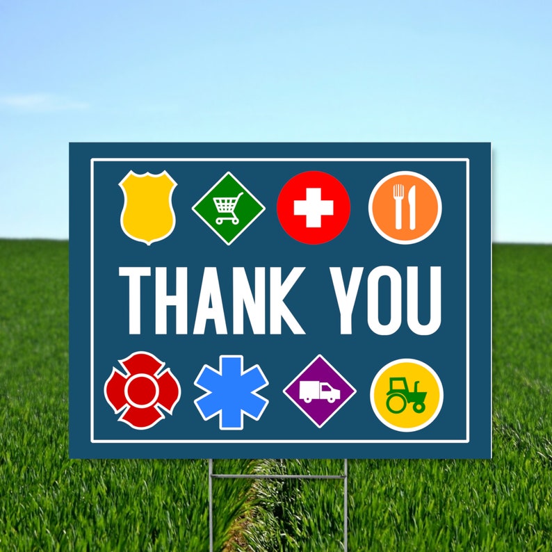 Thank You Essential Workers Yard Sign . Essential Workers Yard Sign ...