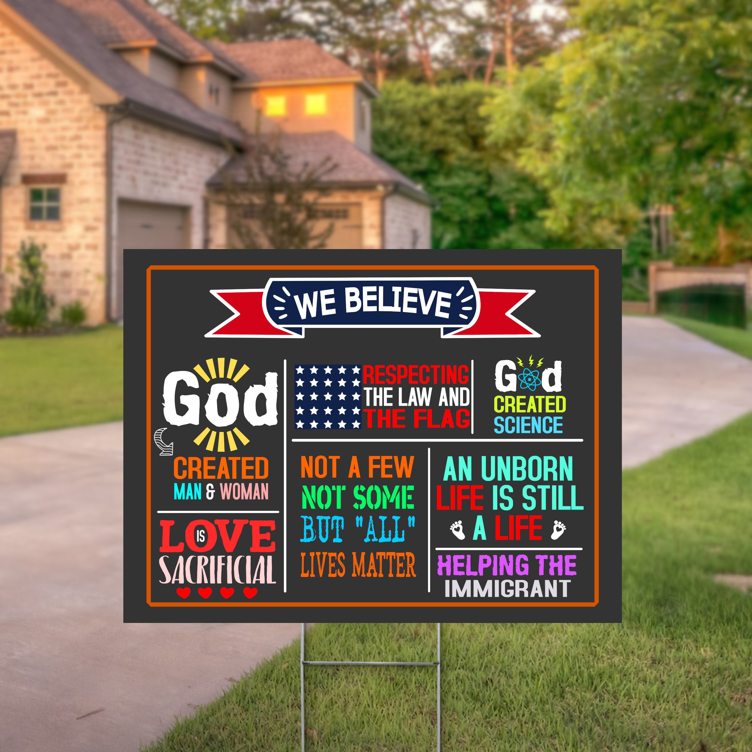 We Believe Conservative Yard Sign colorful - Etsy