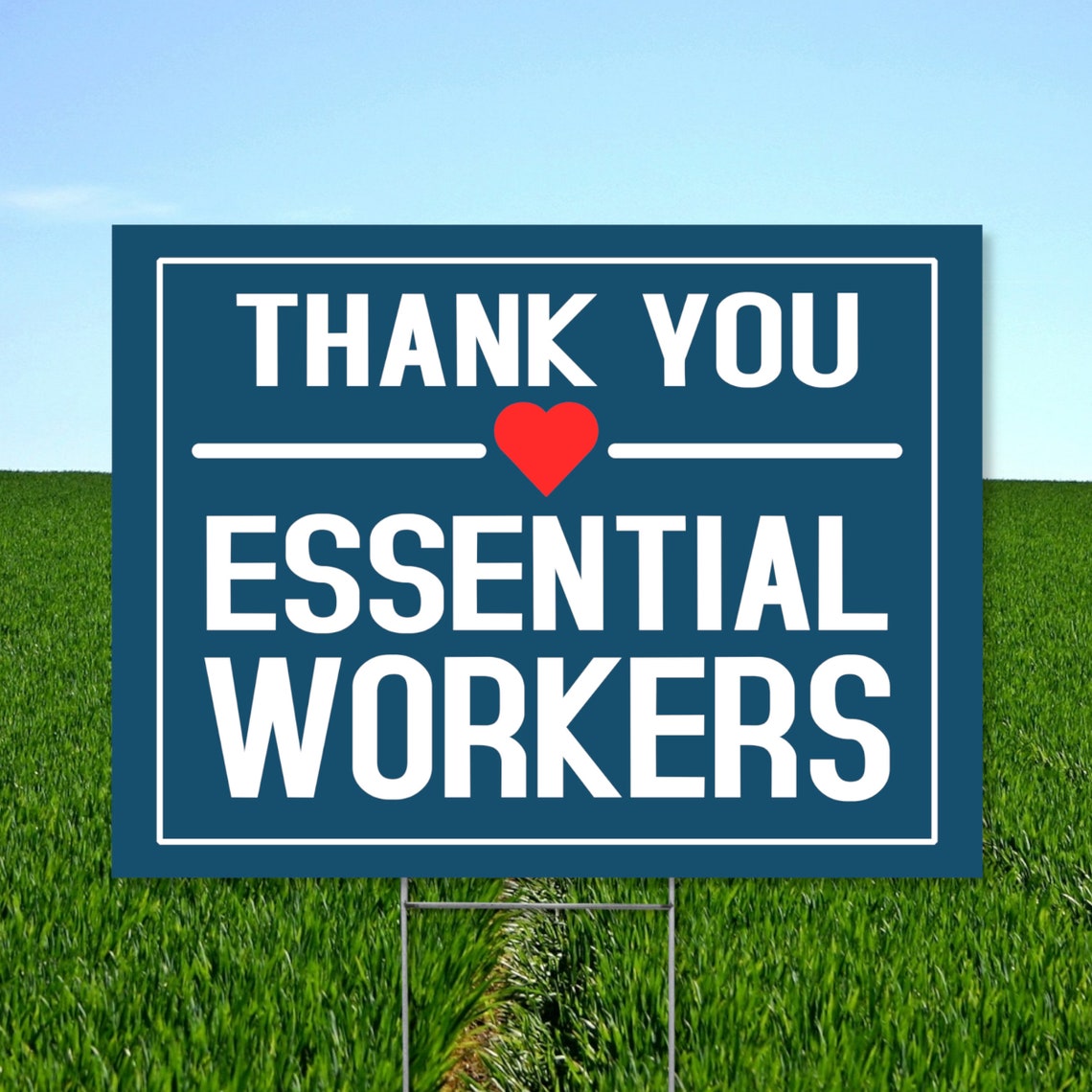 Thank You Essential Workers Yard Sign - Etsy