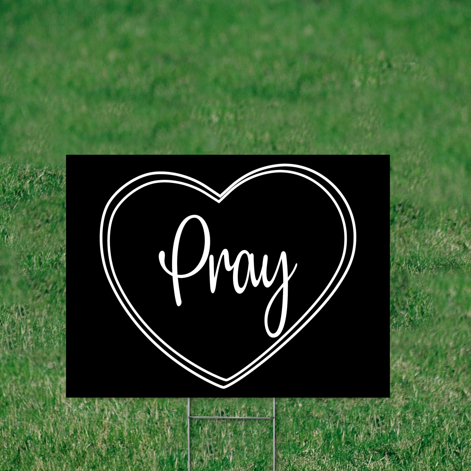 Pray Heart Yard Sign Lawn Signs Faith Yard Signs Religious - Etsy