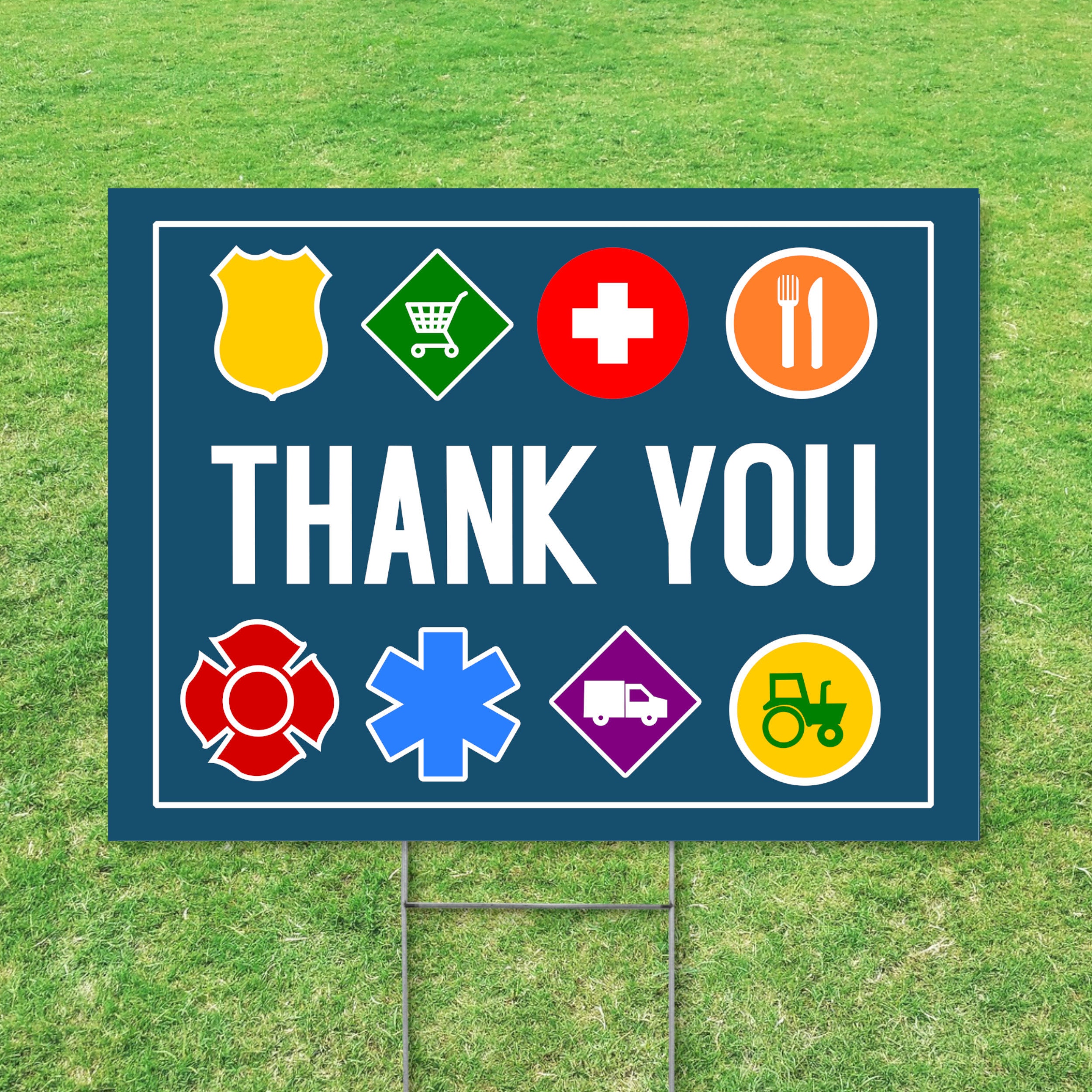 Thank You Essential Workers Yard Sign - Etsy