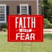 Faith Over Fear Yard Sign, Lawn Signs, Faith Yard Signs, Religious Yard ...