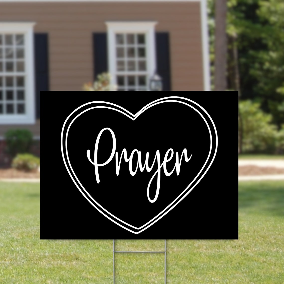Prayer Heart Yard Sign, Lawn Signs, Faith Yard Signs, Religious Yard ...