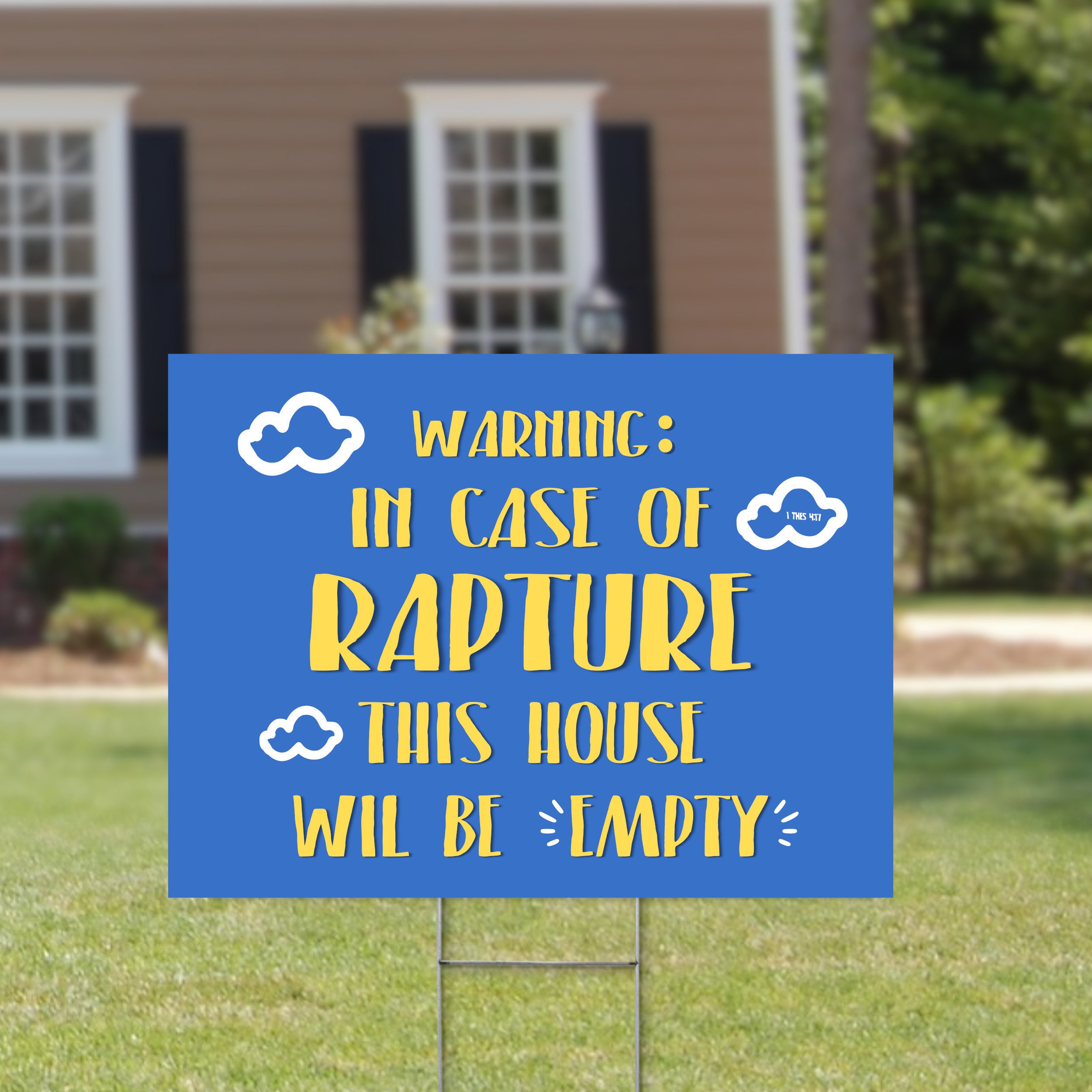 In Case of Rapture Yard Sign | Lawn Signs | 24"x18" | 2-sided | Lawn ...