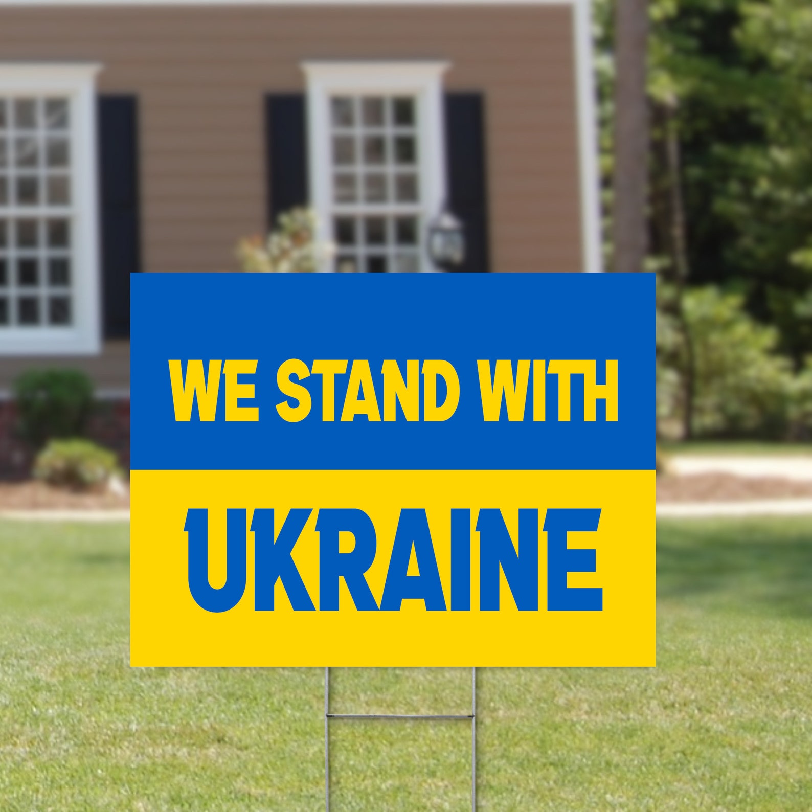 We Stand With Ukraine Yard Sign Lawn Sign Political Sign Help Ukraine ...