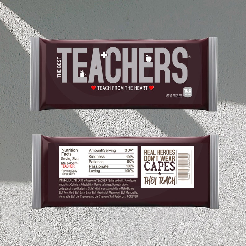Teacher Appreciation Gift Printable Teacher Candy Bar - Etsy Singapore