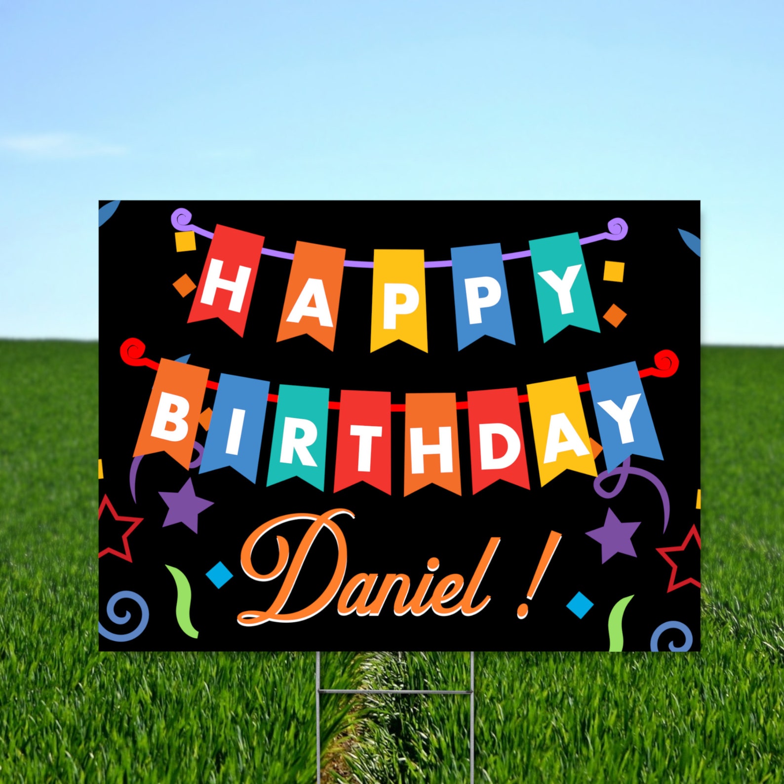 Printed Happy Birthday Yard Sign Drive By Birthday FREE | Etsy