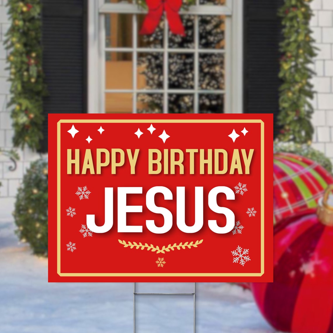 HAPPY BIRTHDAY JESUS! Inspirational Christian Yard Sign - Etsy