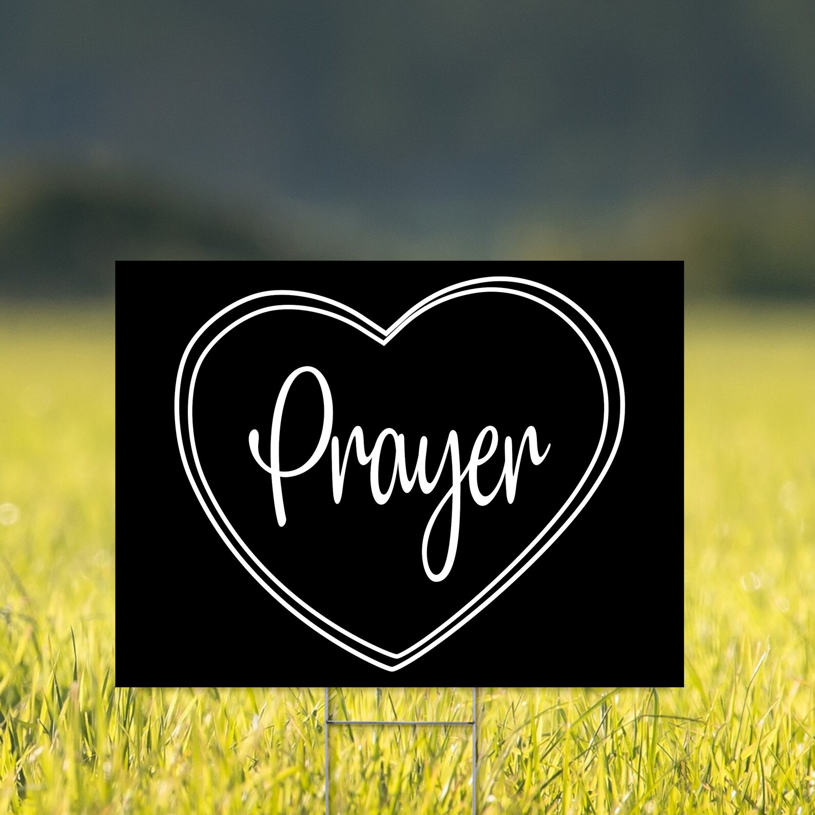 Prayer Heart Yard Sign, Lawn Signs, Faith Yard Signs, Religious Yard ...