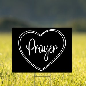 Prayer Heart Yard Sign, Lawn Signs, Faith Yard Signs, Religious Yard ...