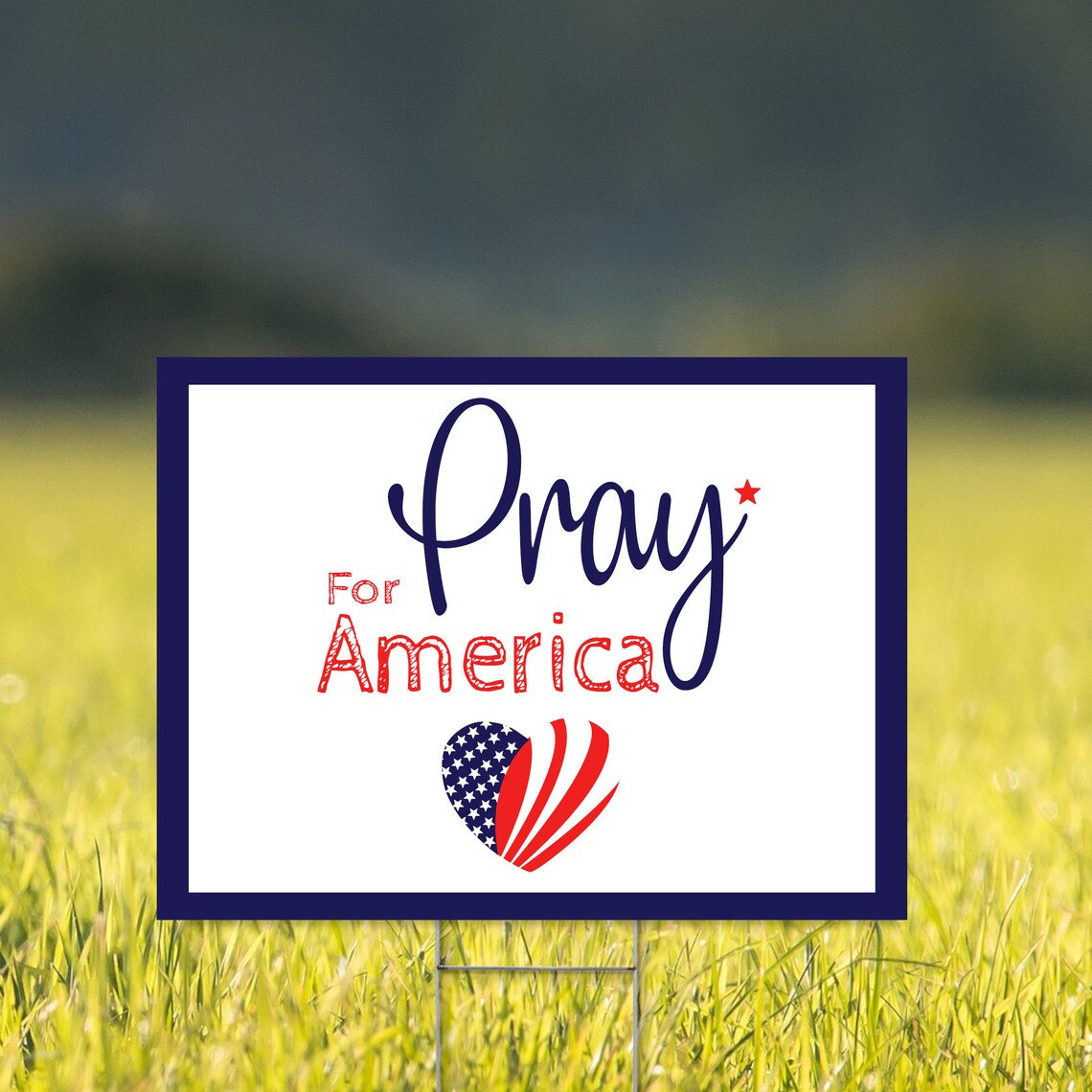 Pray for America Yard Sign in God We Trust single or - Etsy