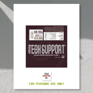 Tech Support Gift Ideas – Printable Tech Support Candy Bar Wrappers ...