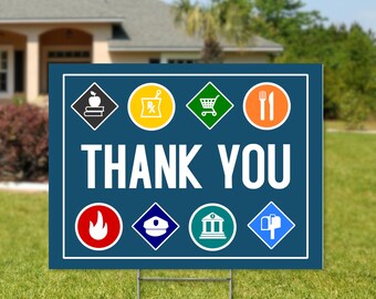Thank You Essential Workers Yard Sign . Essential Workers Yard - Etsy