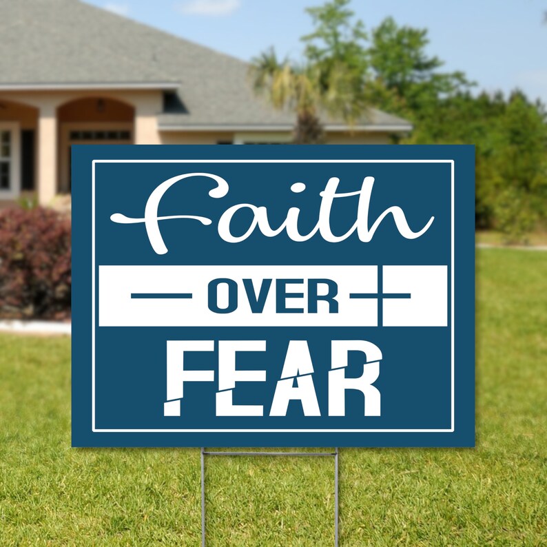 Faith over Fear Yard Sign Faith Yard Signs Religious Yard | Etsy