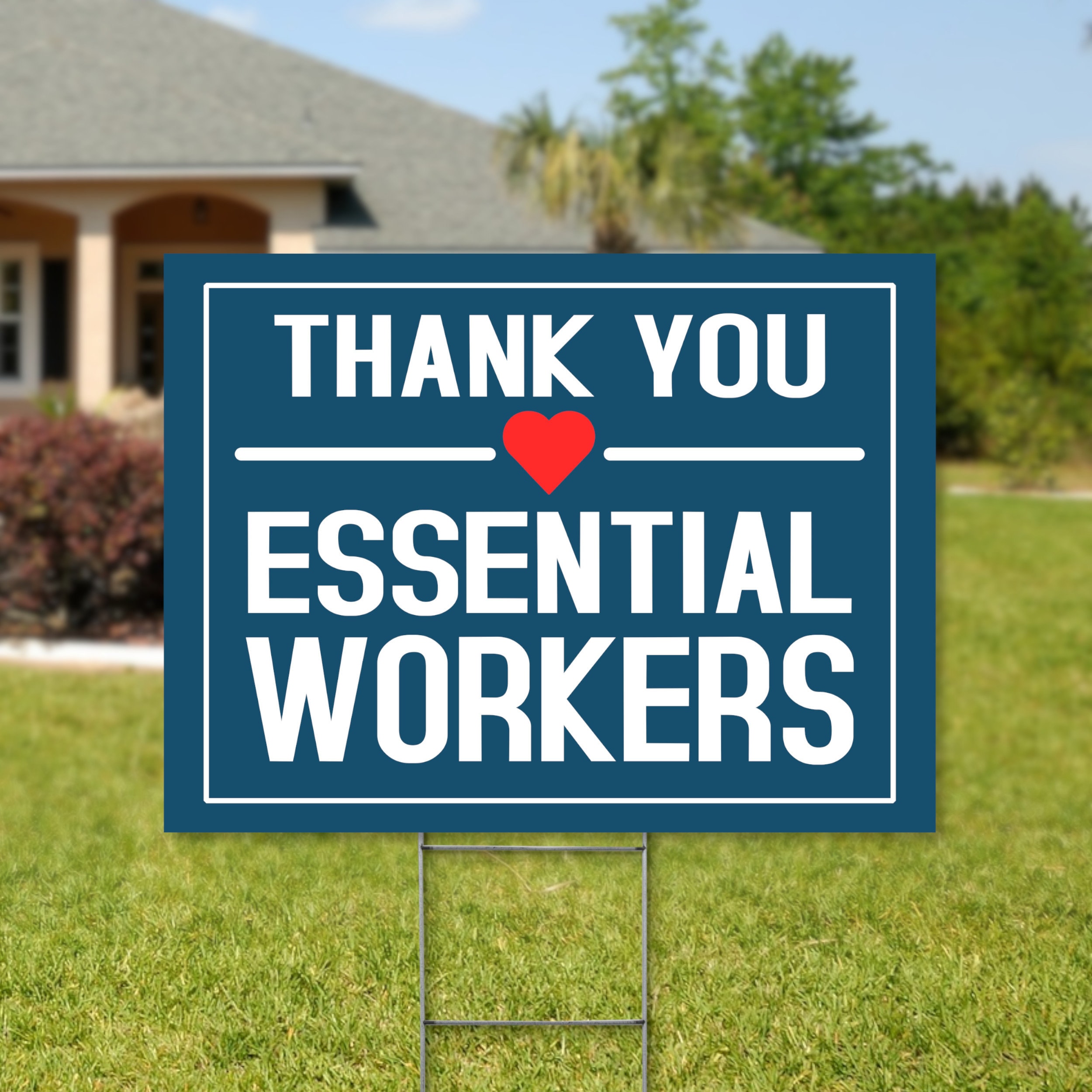 Thank You Essential Workers Yard Sign - Etsy