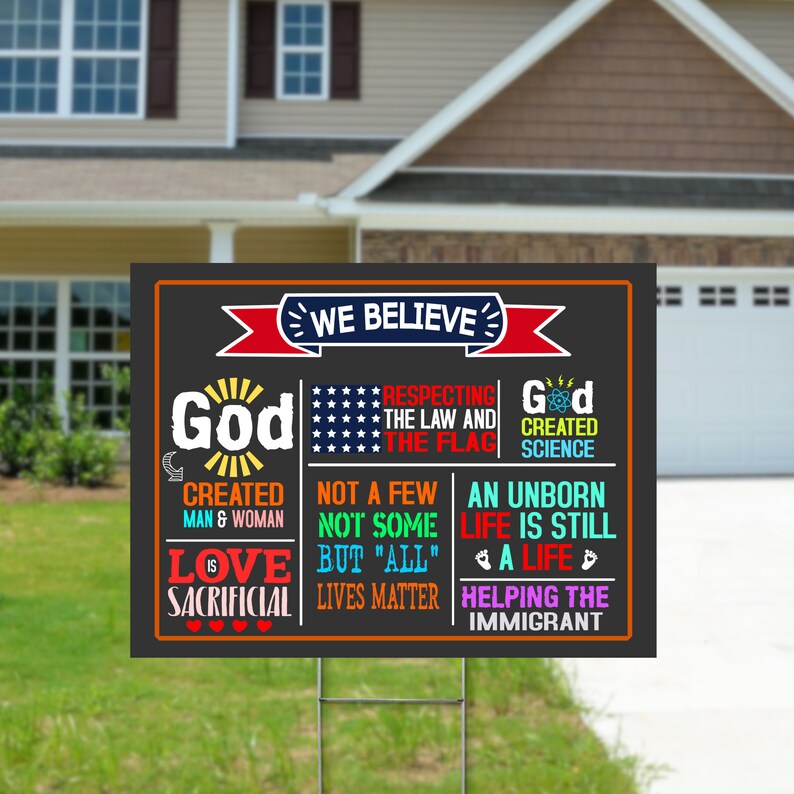 We Believe Conservative Yard Sign colorful - Etsy