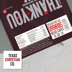 First Responders Appreciation Gift – Printable Candy Bar Wrappers ...