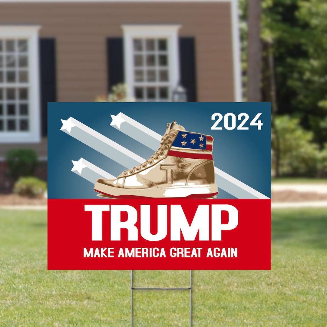 Trump 2024 Yard Sign - Coroplast American Flag Donald Trump for ...