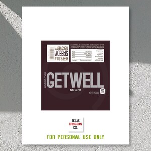 Get Well Soon | Printable Candy Wrapper, Get Well Gift, Hospital Gift ...