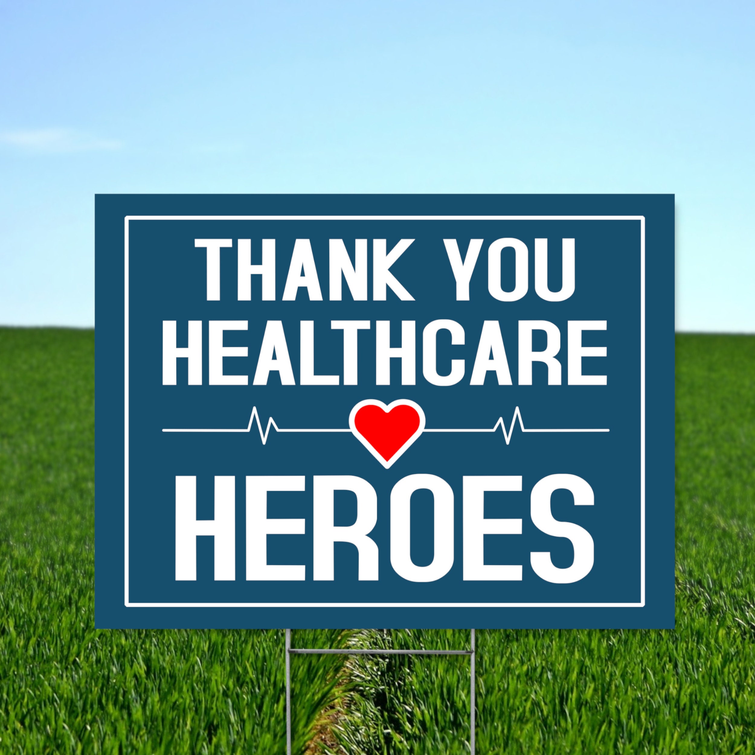 Thank You Healthcare Workers Yard Sign . Nurses Yard Sign . - Etsy