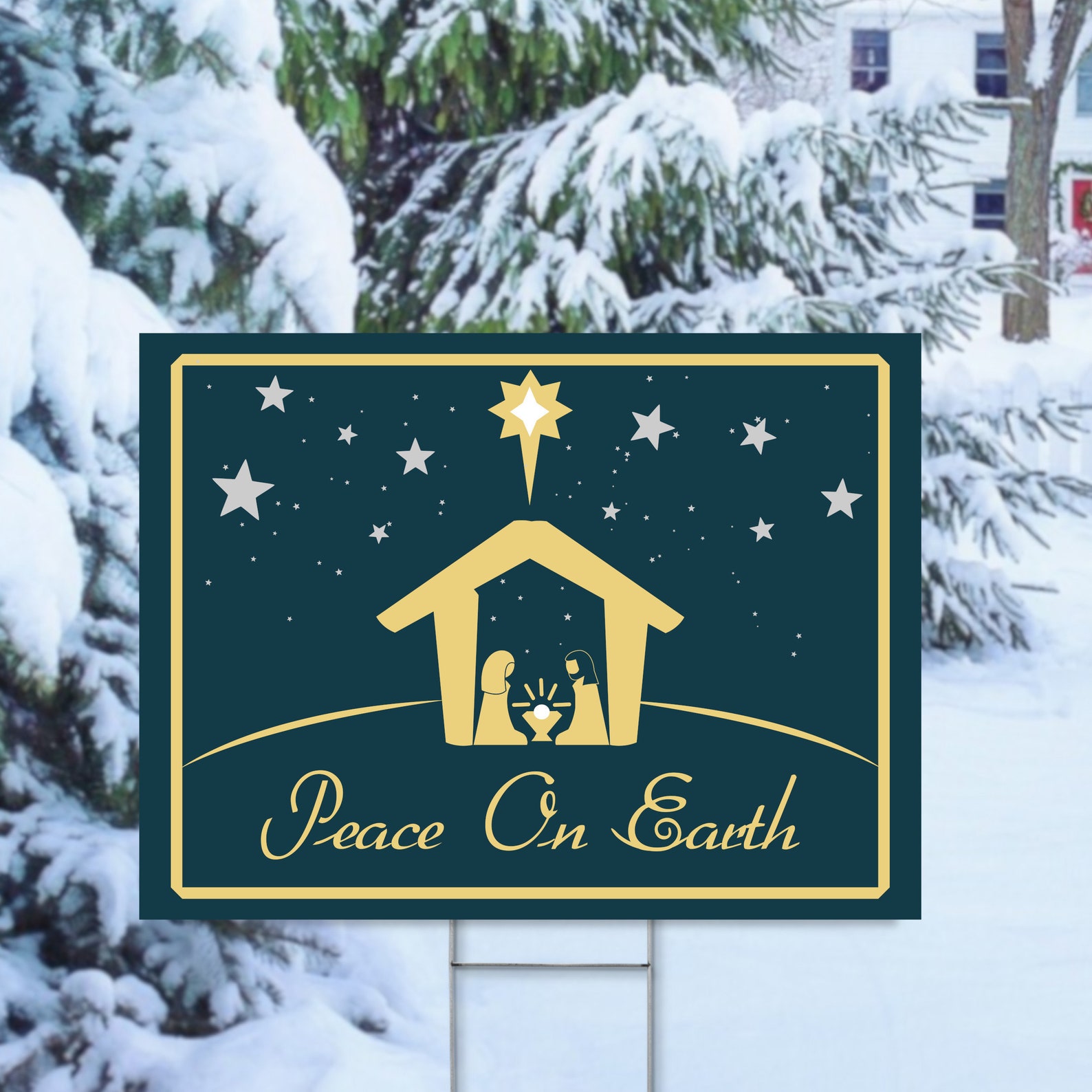 Peace on Earth Inspirational Christian Yard Sign Jesus is - Etsy