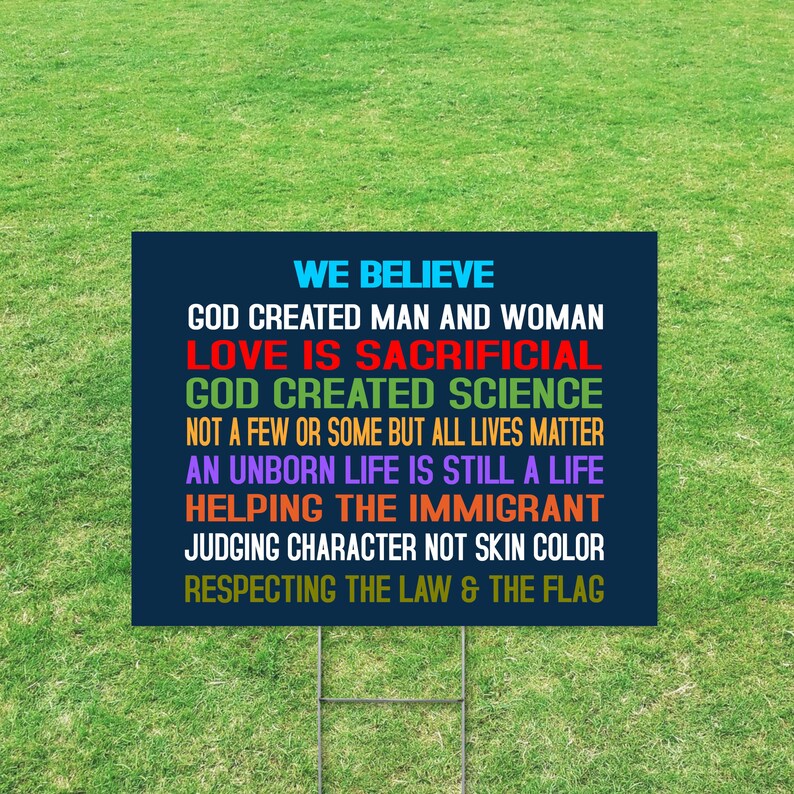 We Believe red White & Blue Conservative Yard Sign - Etsy