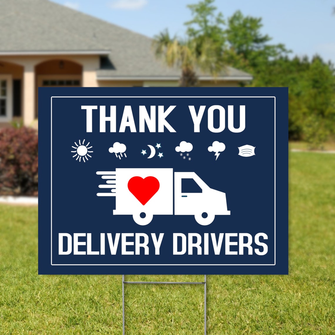 Thank You Delivery Drivers Yard Sign Drivers Appreciation - Etsy