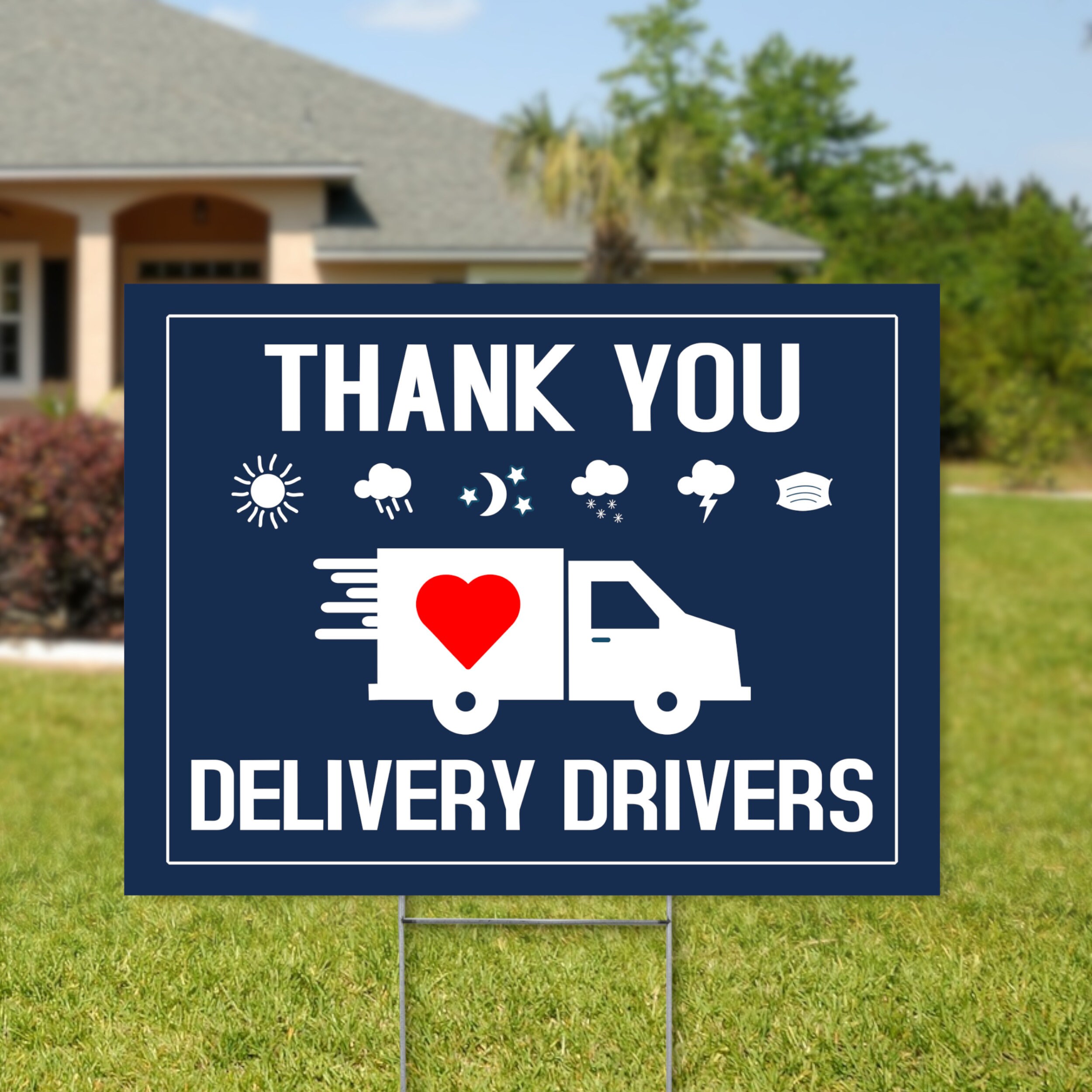 Thank You Delivery Drivers Yard Sign Drivers Appreciation - Etsy
