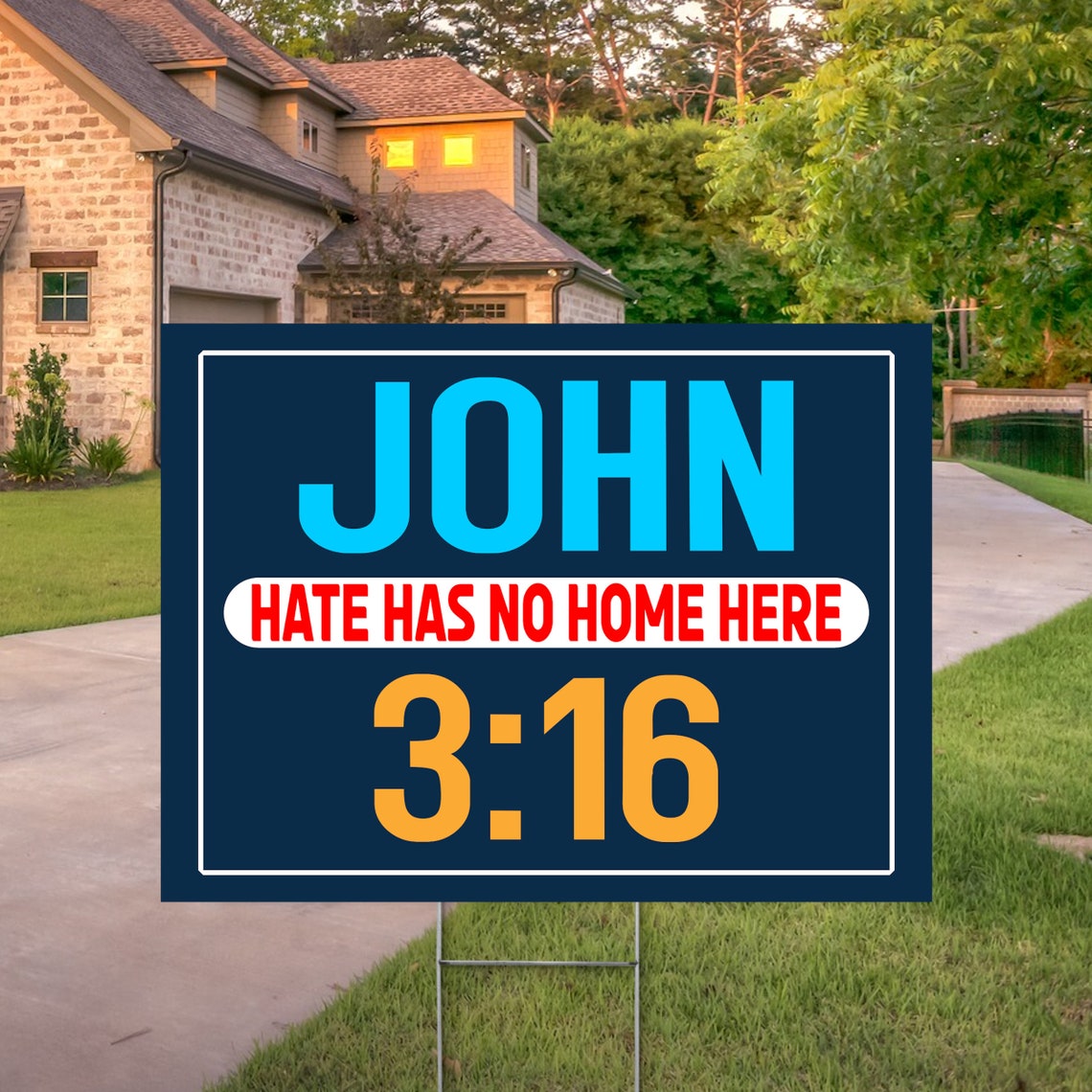 Hate Has No Home Double-Sided Yard Sign with H-Frame Ground | Etsy