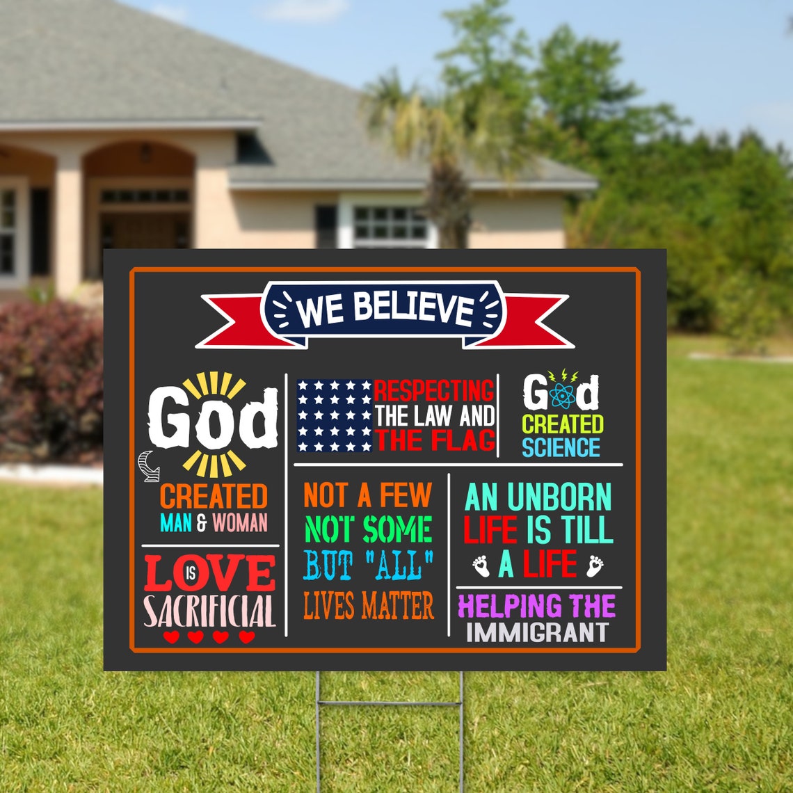 In This House We Believe... Yard Sign - Etsy