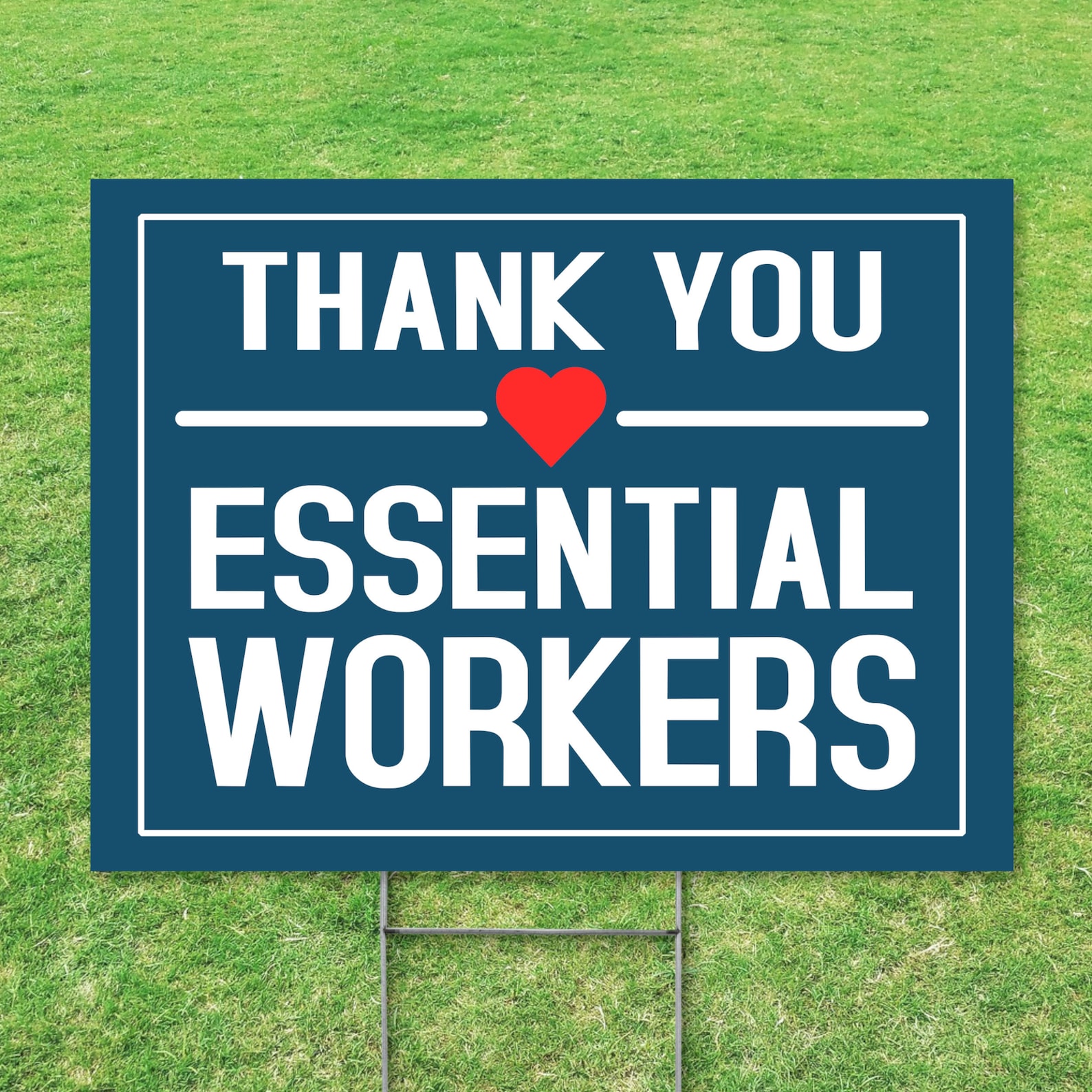 Thank You Essential Workers Yard Sign - Etsy