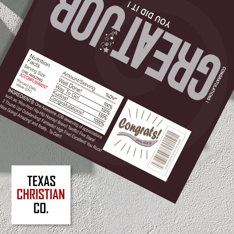 GREAT JOB Candy Bar Wrappers Printable Instant Download Co | Etsy