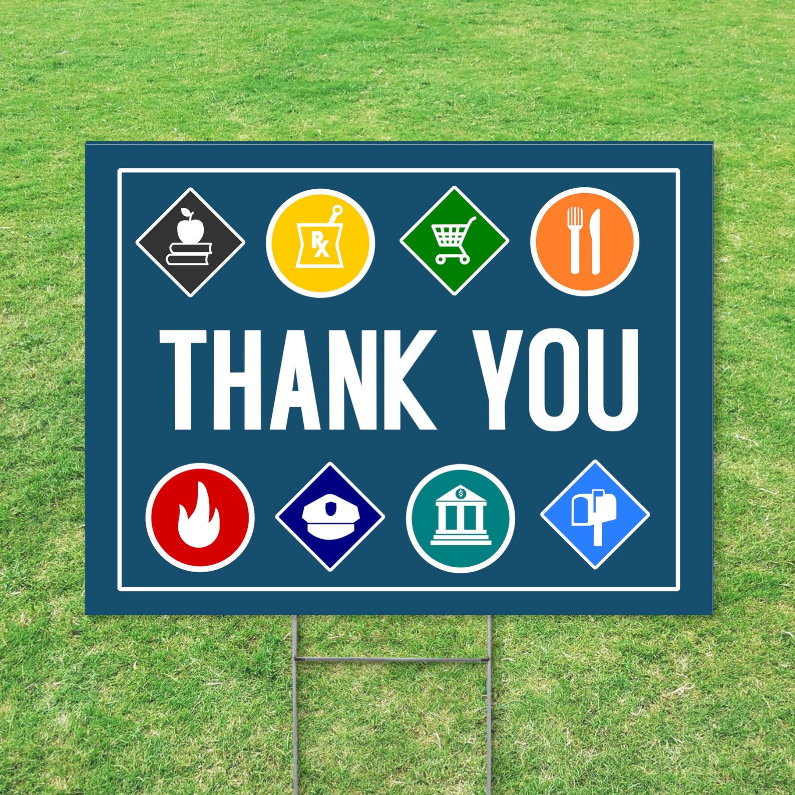 18" X 24" Thank You Essential Workers Yard Sign . Essential Workers ...