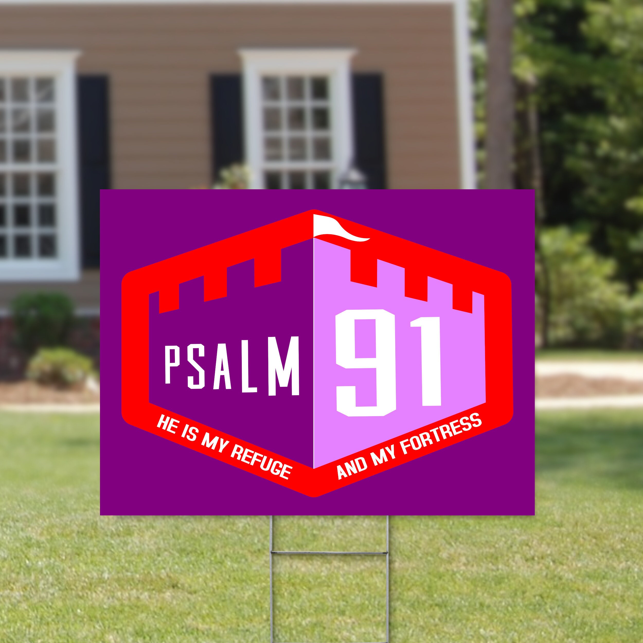 Psalm 91 Refuge Yard Sign Lawn Signs Faith Yard Signs - Etsy