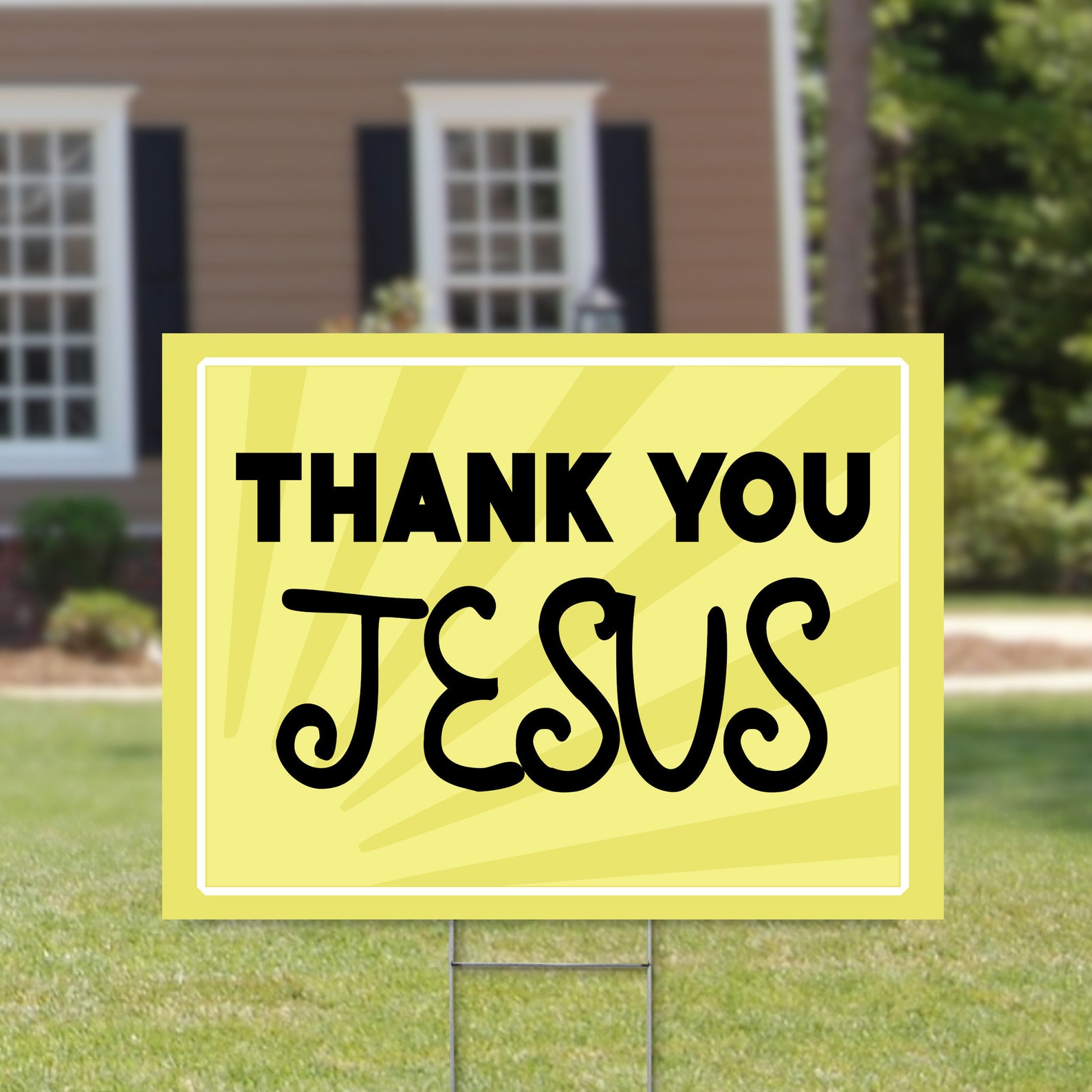 Thank You Jesus Yard Sign 18x24 With Stake Fast Free - Etsy